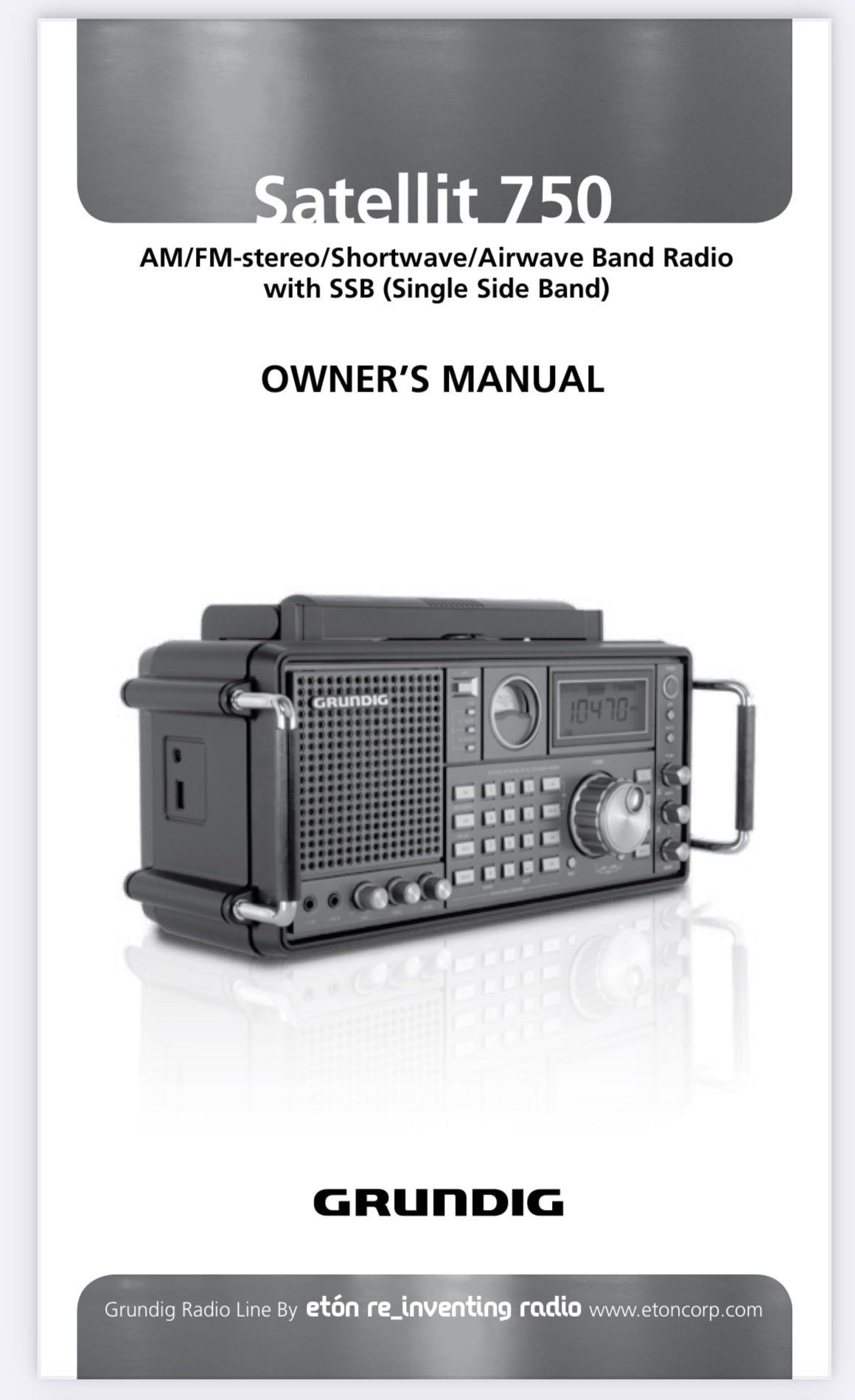 Grundig 750 Satellit 750 Shortwave Radio Receiver Owners Manual - Etsy