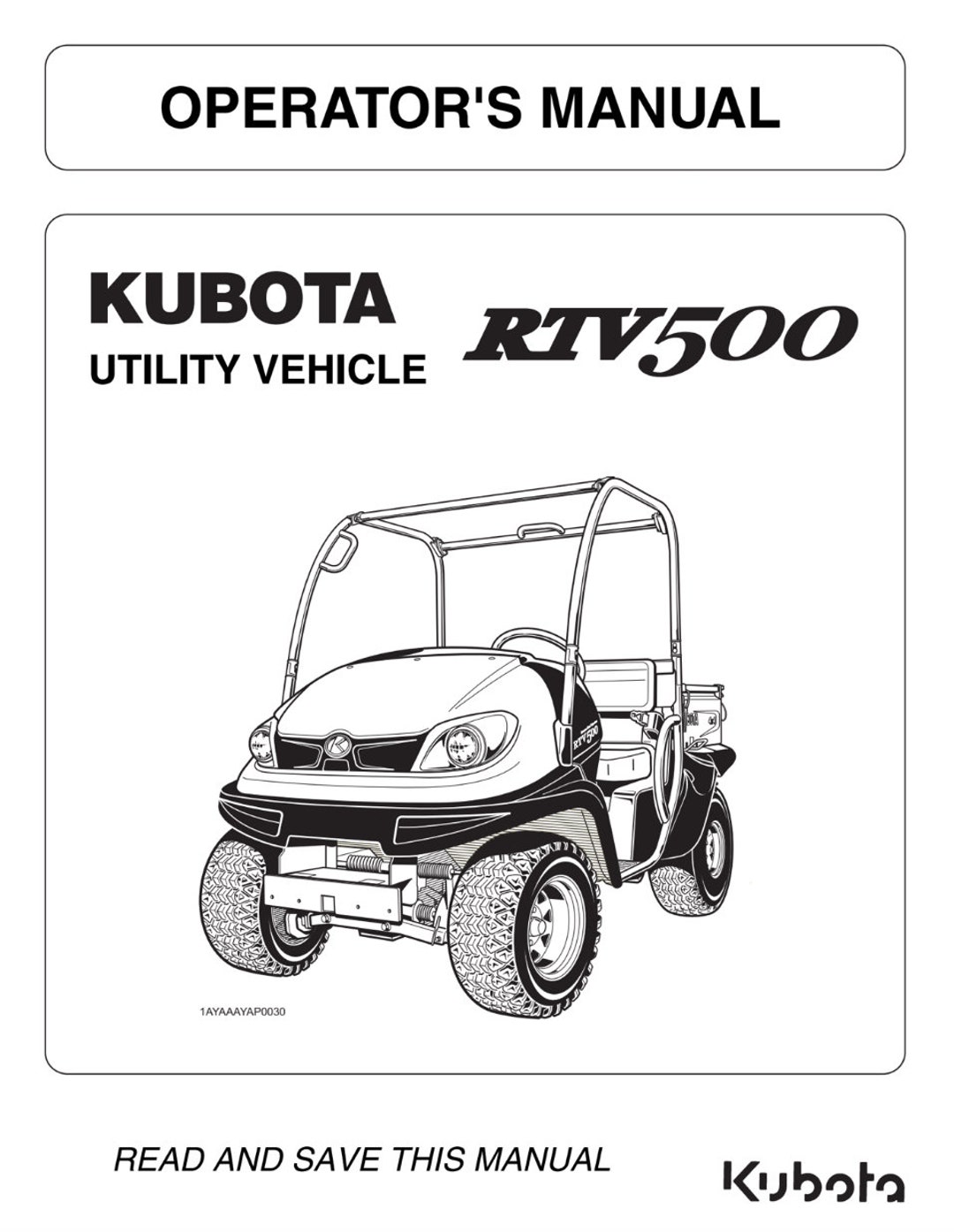 2008 Kubota RTV500 Operator's Manual Digital Download - Etsy