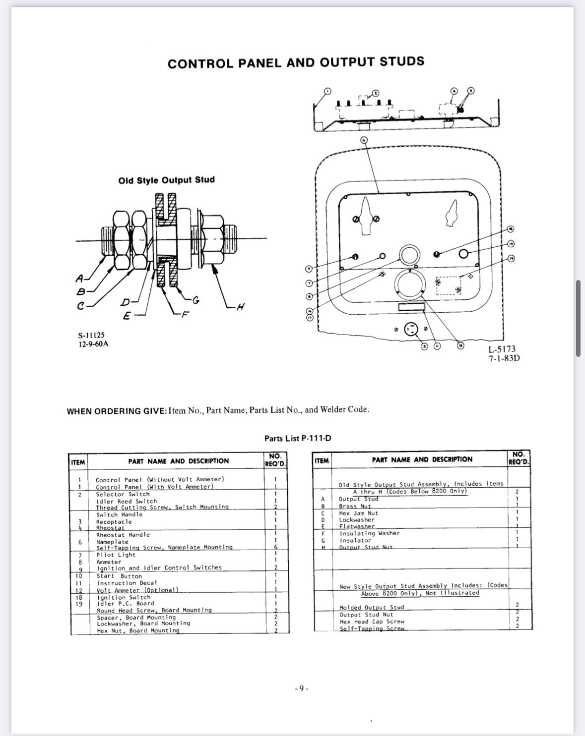 Lincoln SA-200 F163 Continental Engine Welder Owner Parts Manual 1993 ...