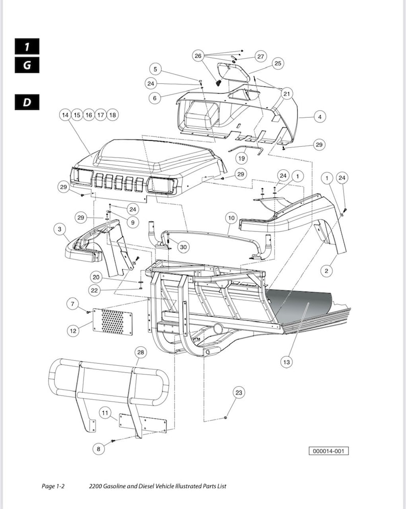 Bobcat 2200 Utility Vehicle ATV SXS Illustrated Parts List - Etsy