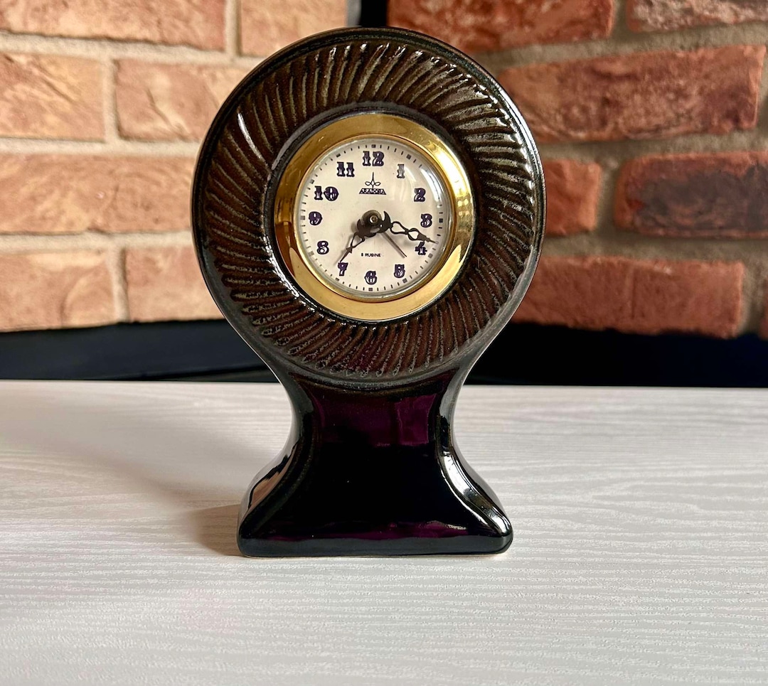 Vintage Ceramic Alarm Clock Aradora, Rare Old Romanian Clock, Retro ...