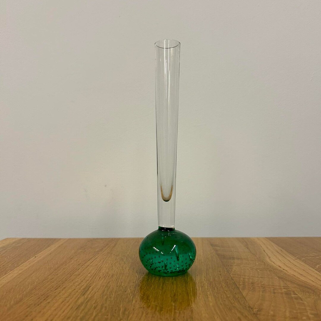 Vintage Bubble Glass Vase, Scandinavian Bubble Glass, Vintage Art Glass ...