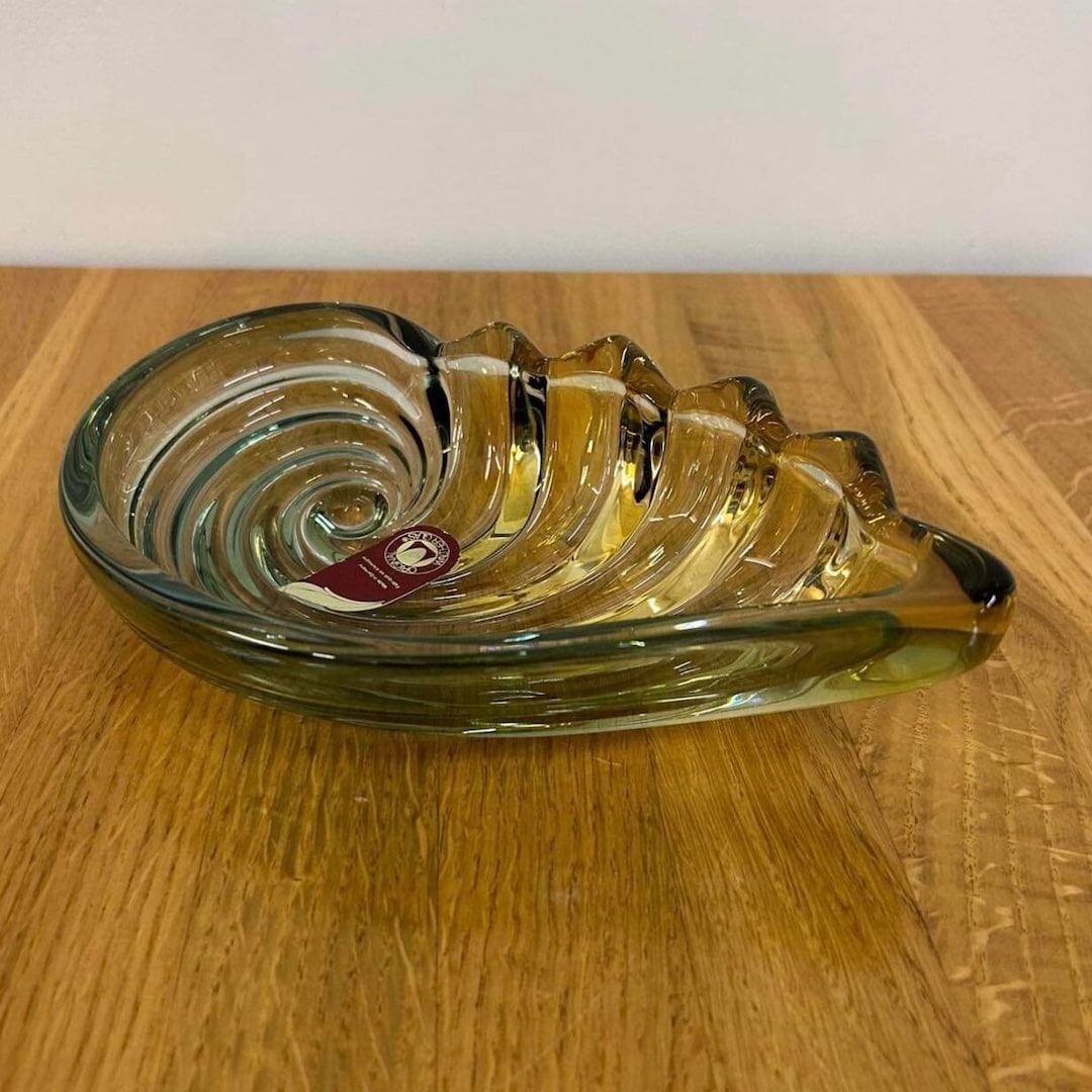 Original Walther Glass Cristal Wave Dish,iridescent Ombre Amber,art ...
