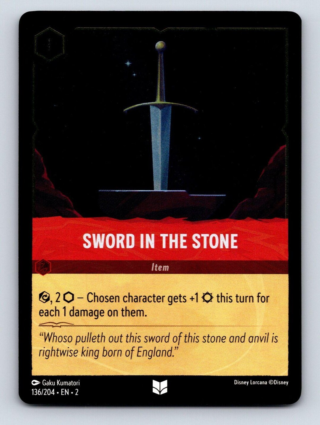 Sword in the Stone Legendary Sword Power Boost Rarity Red Disney ...