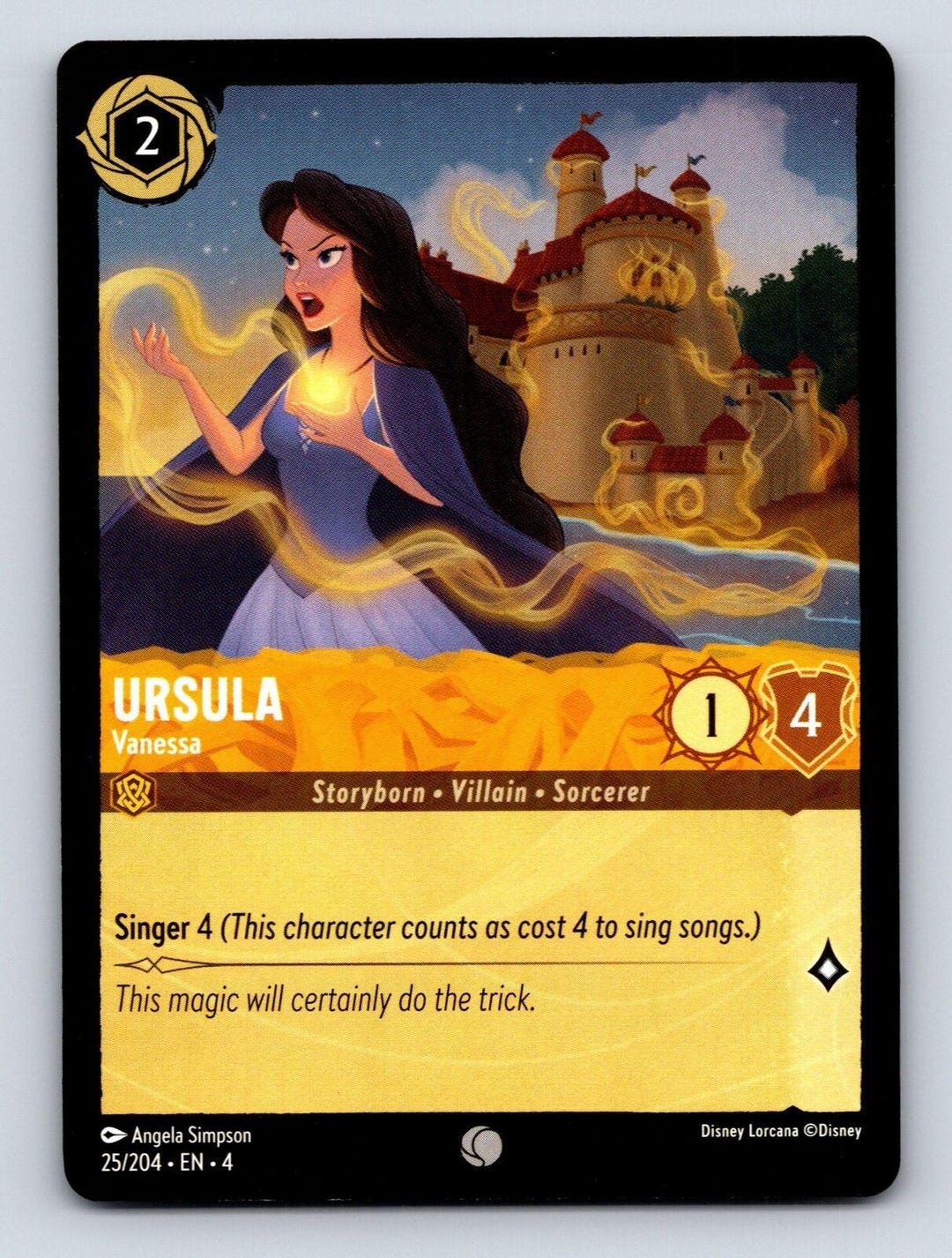 Stage 1 Ursula Vanessa HP 4 Singer 4 Rarity Yellow Disney Lorcana - Etsy