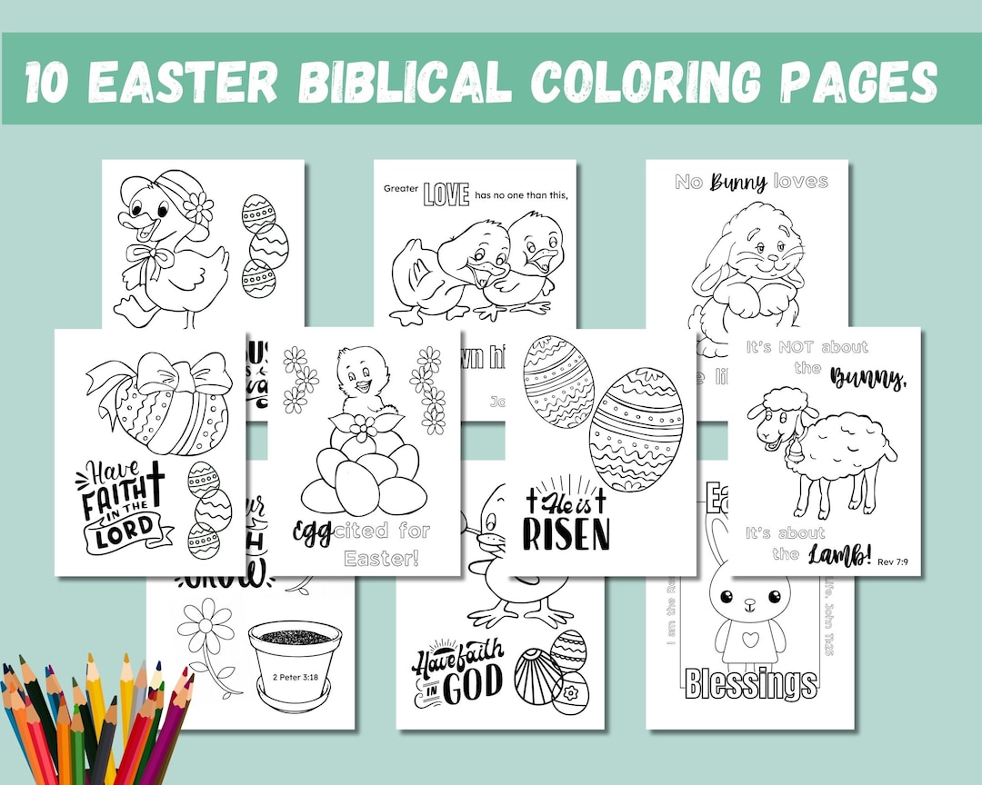 Easter Coloring Page, Digital, Bible, He is Risen, Gifts, Kids Activity ...