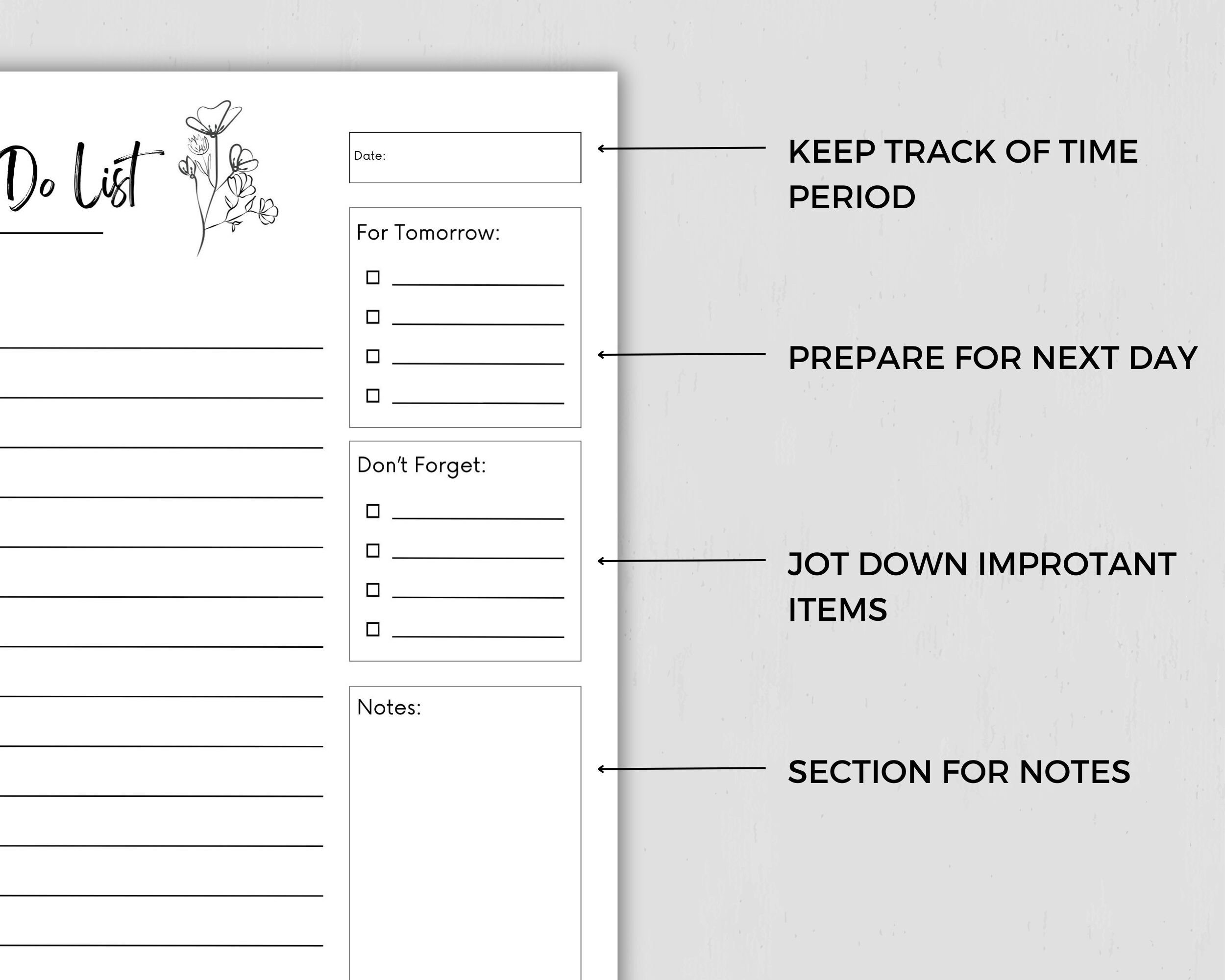 Minimalist to Do List Things to Do Task List Chores List - Etsy