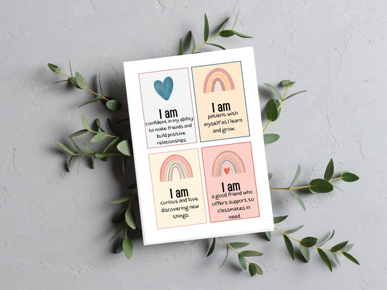 Boho Positive Affirmation Cards for Kids Affirmation - Etsy