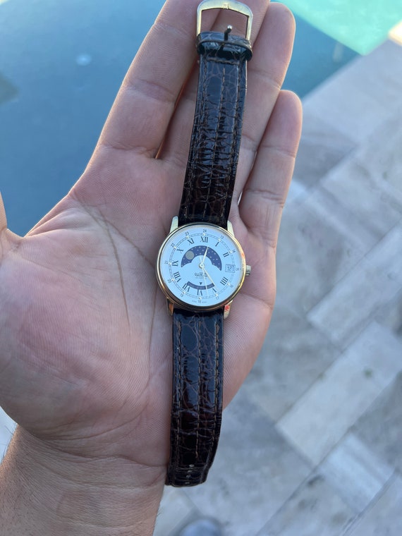 Vintage Quintel Watch Womens Swiss Movement Leather M… - Gem