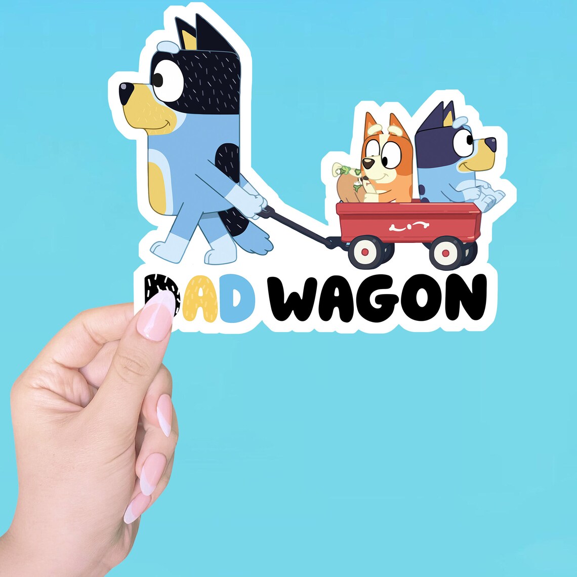 Bluey Dad Wagon Sticker Bluey Dog Sticker Bluey Stickers - Etsy