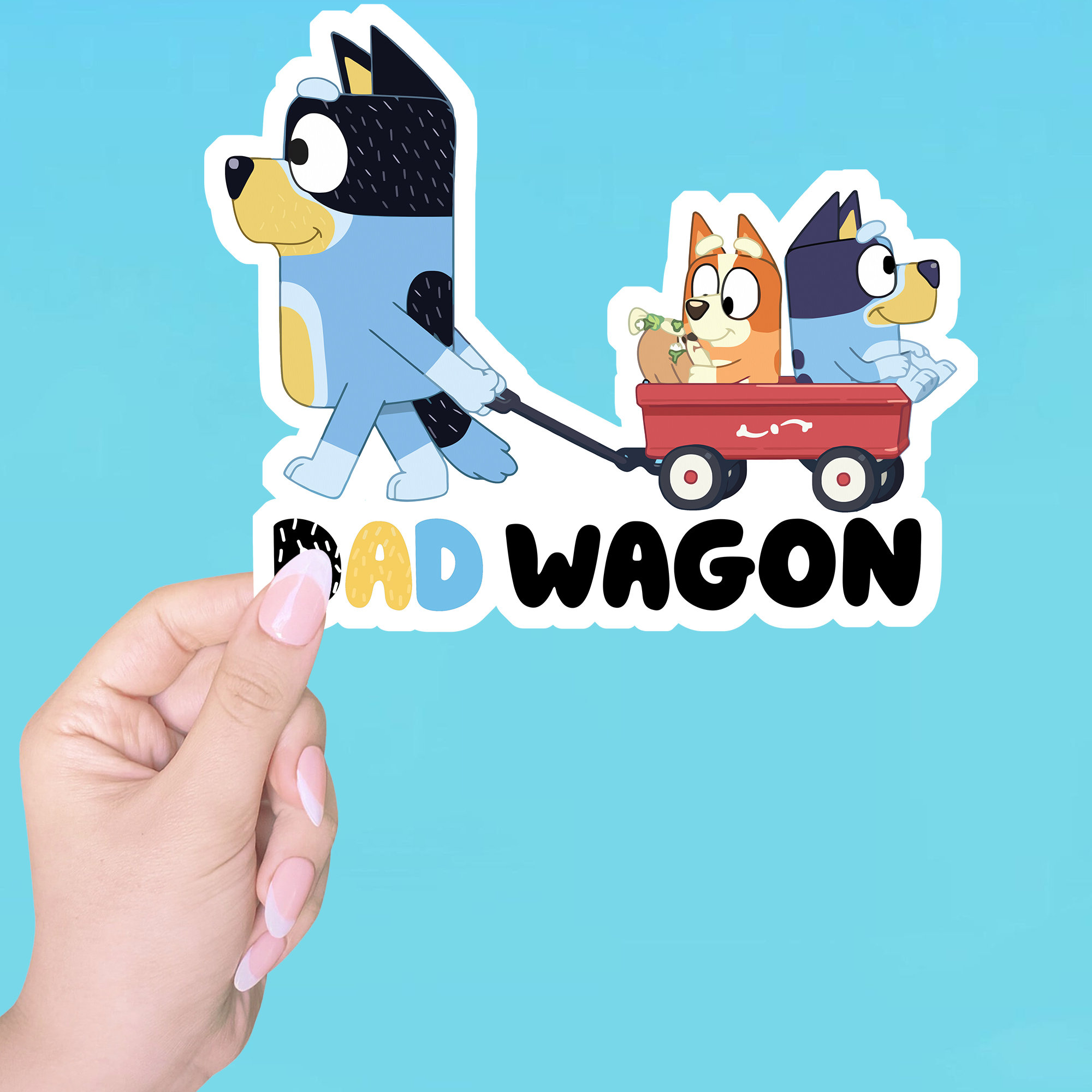 Bluey Dad Wagon Sticker Bluey Dog Sticker Bluey Stickers - Etsy
