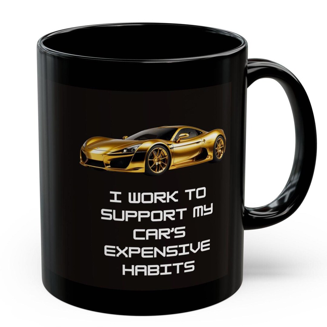 Car Enthusiast Mug - Gold Sports Car Design, Perfect Gift for ...