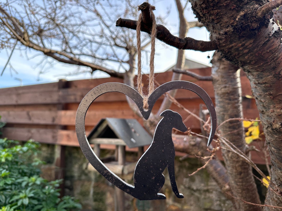 Metal Whippet Dog Love Heart Will Arrive for XMAS Unique Pet Decor ...