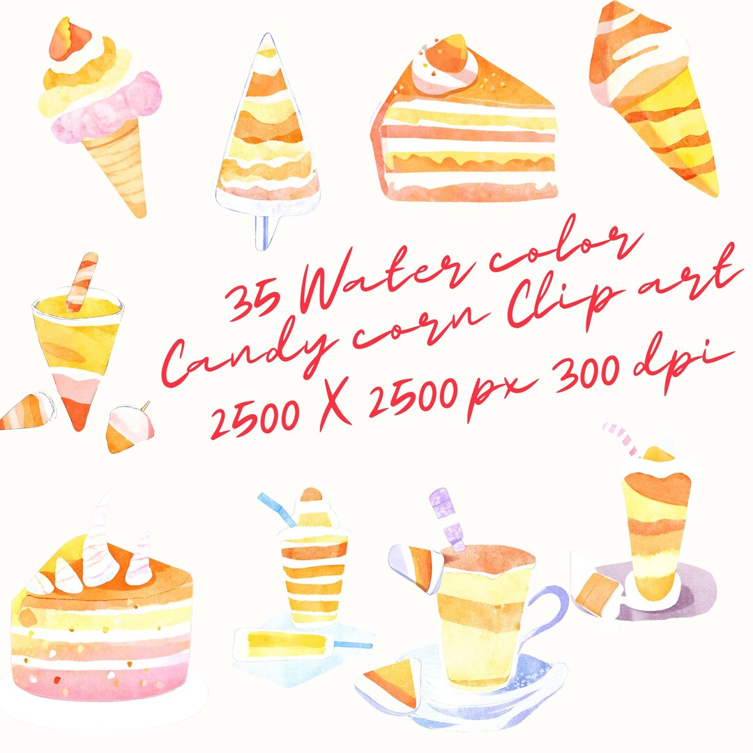 Watercolor Candy Corn Clipart Candy Corn Clipart Candy Corn - Etsy