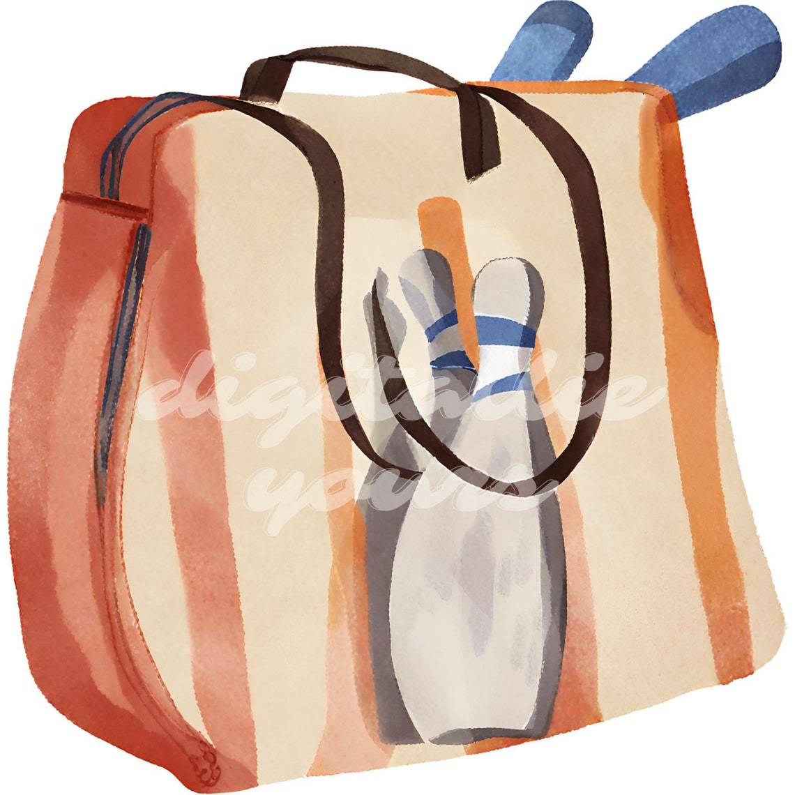 Watercolor Bowling Clip Art, Bowling Clipart, Bowling Cut File, Bowling ...
