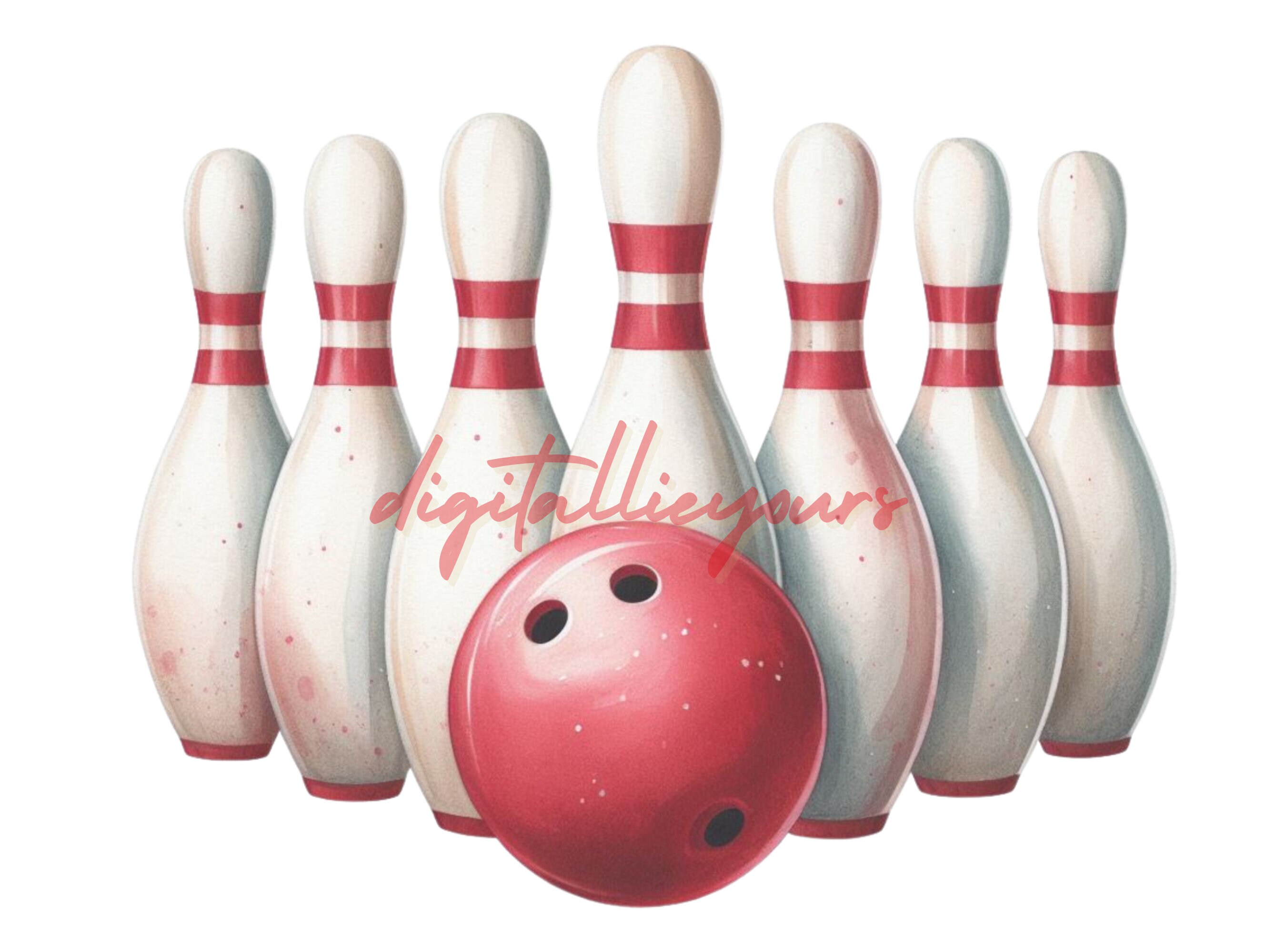 Bowling Watercolor Clip Art,bowling Clipart,bowling Clip Art,bowling ...