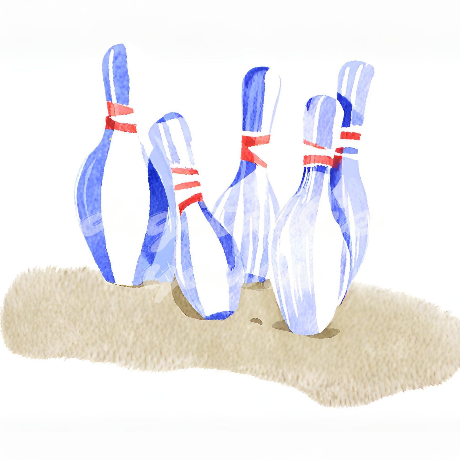 Watercolor Bowling Clip Art, Bowling Clipart, Bowling Cut File, Bowling ...