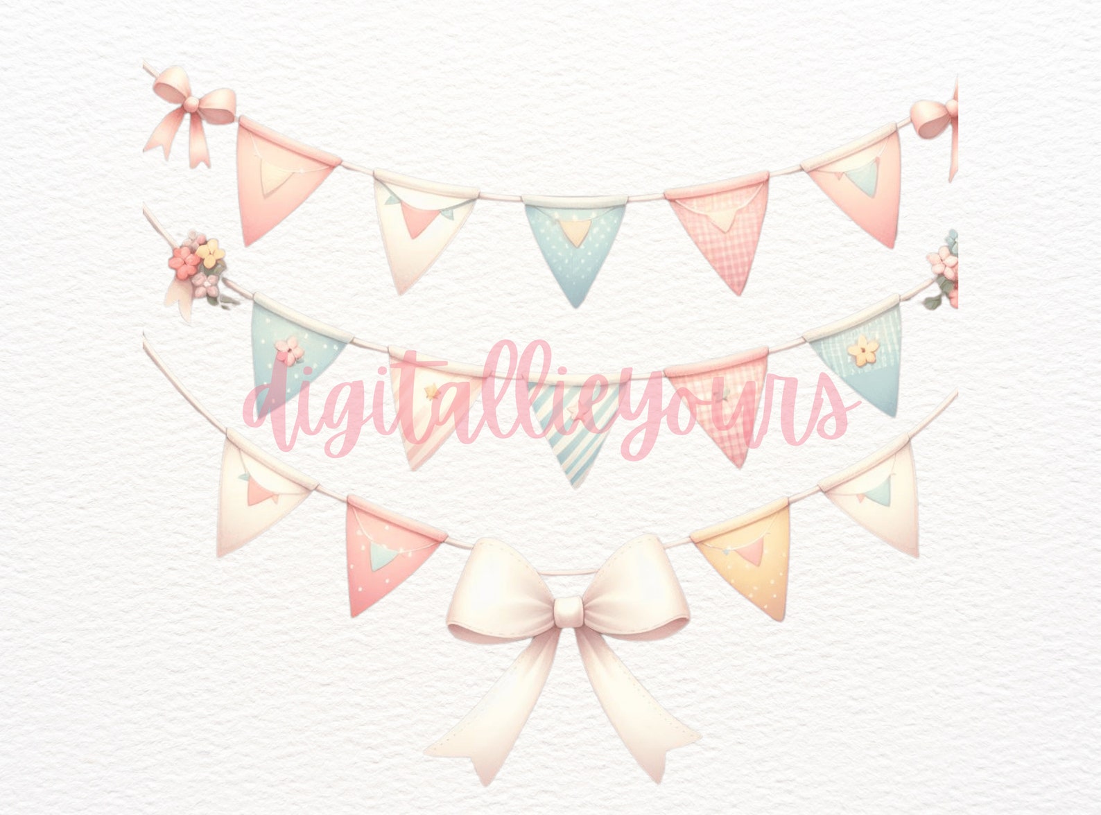 Banderines Clip Art, Banderines Clipart, Pastel Banderine Clip Art ...