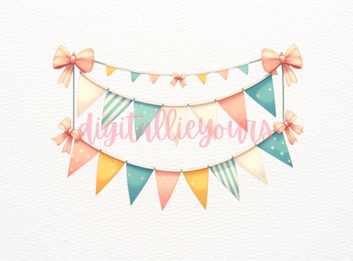 Banderines Clip Art, Banderines Clipart, Pastel Banderine Clip Art ...