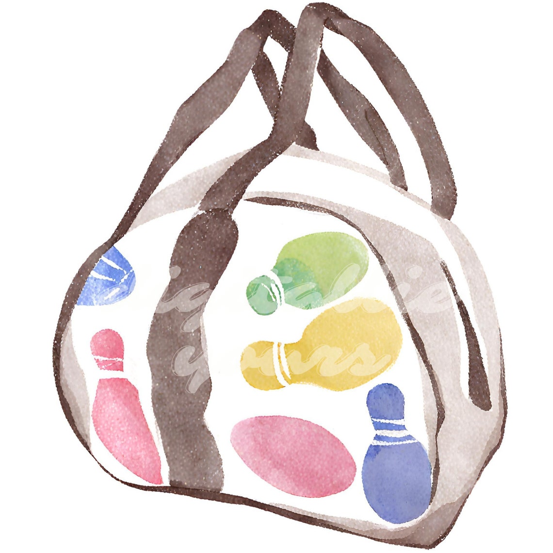 Watercolor Bowling Clip Art, Bowling Clipart, Bowling Cut File, Bowling ...