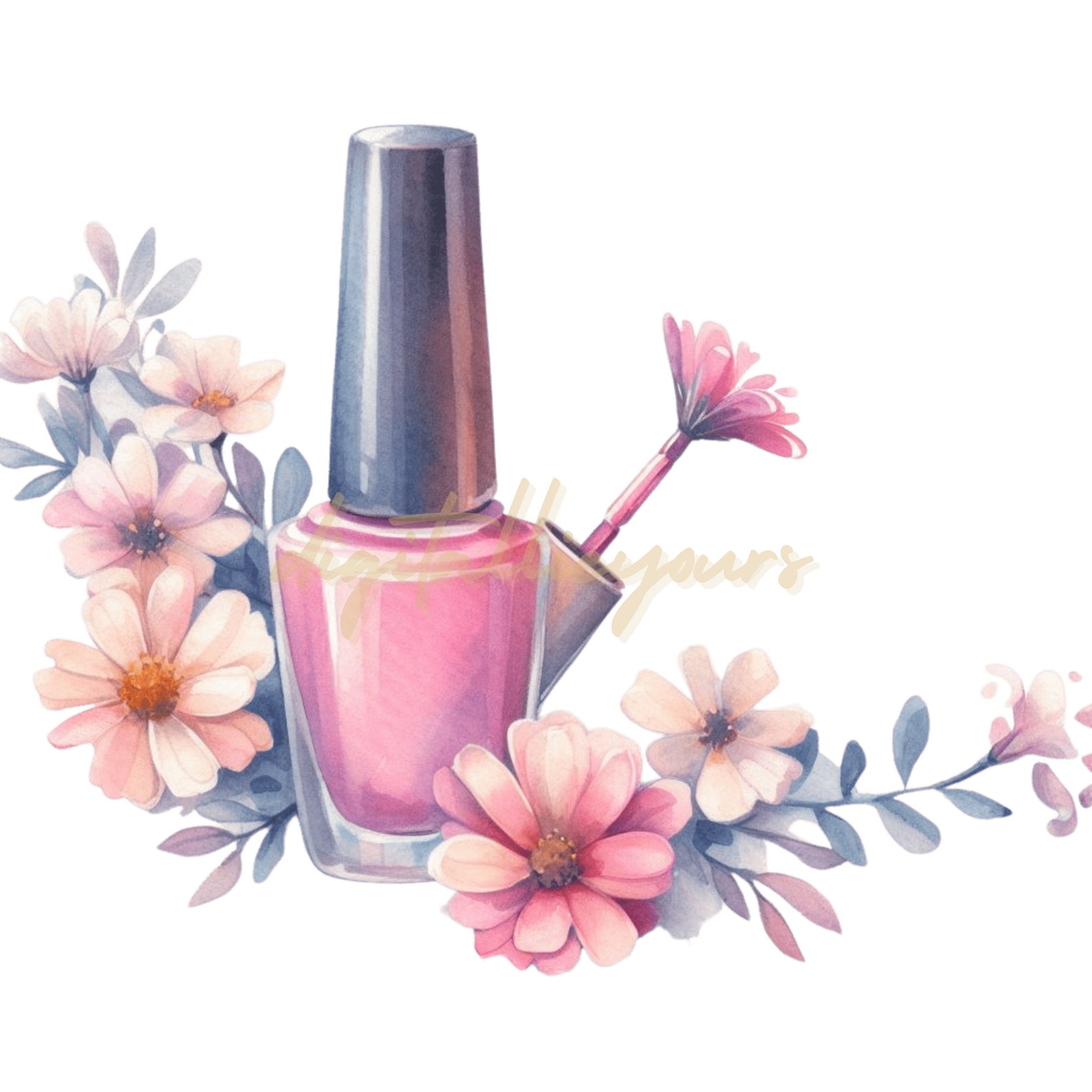 Nail Polish Watercolor Clip Art,nail Polish Clip Art,nail Polish ...