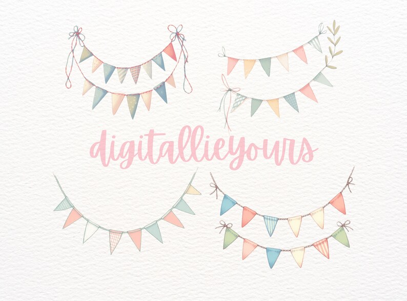 Banderines Clip Art, Banderines Clipart, Pastel Banderine Clip Art ...