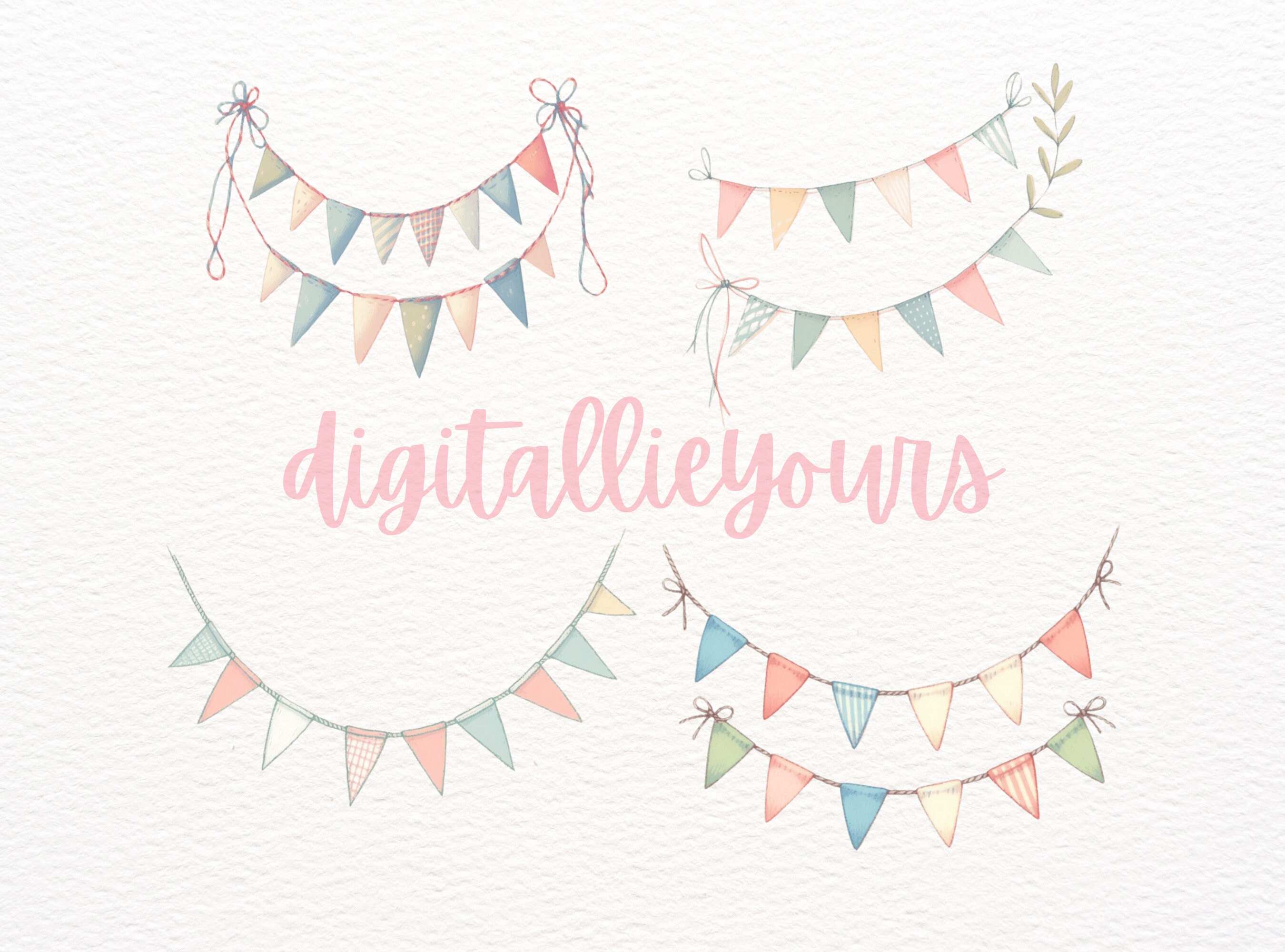 Banderines Clip Art, Banderines Clipart, Pastel Banderine Clip Art ...