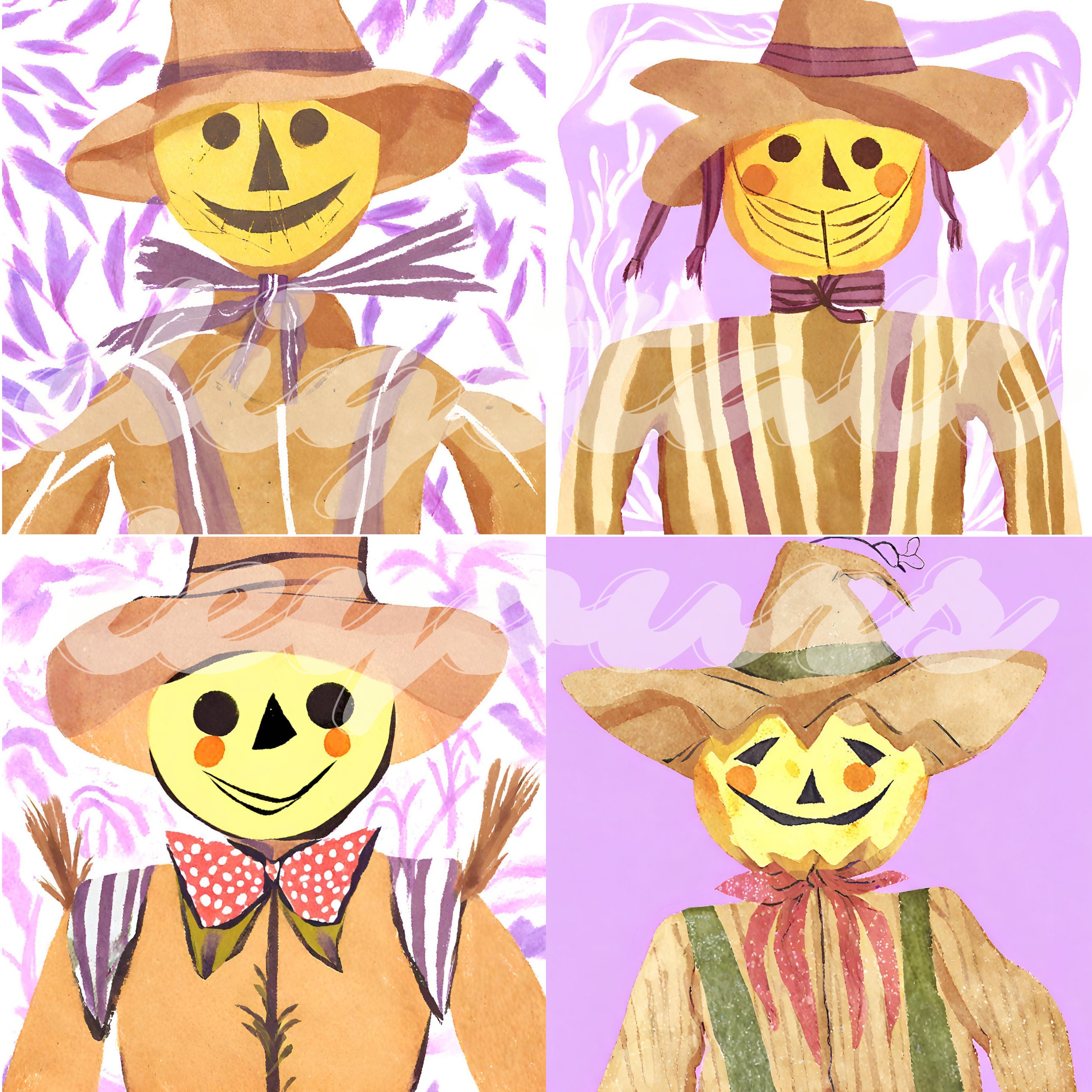 Watercolor Scarecrow Clip Art, Scarecrow Clipart, Scarecrow Png ...