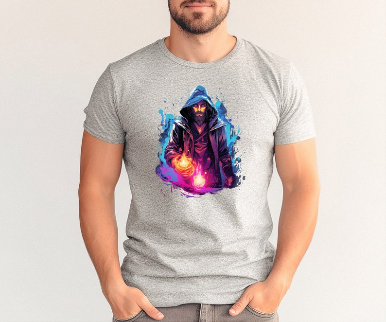 Male Human Sorcerer Wizard Warlock Dnd Character Tshirt D&D Shirt ...