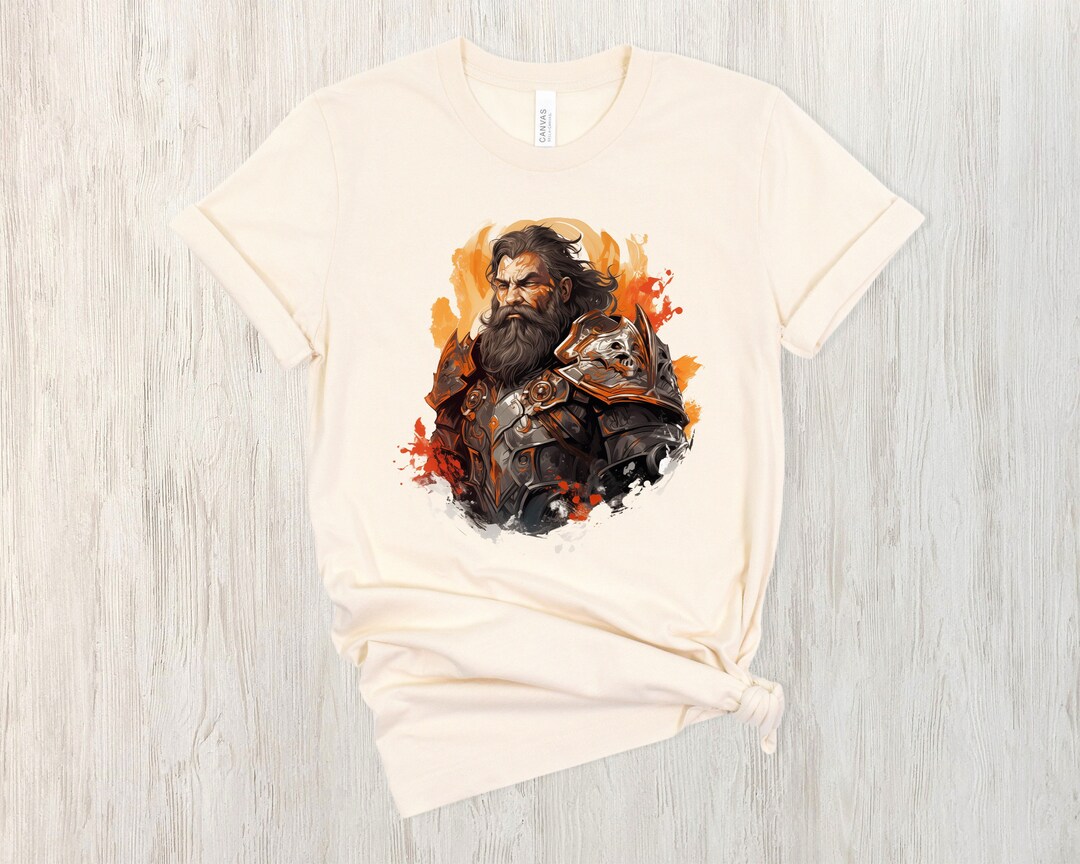 Male Dwarf Paladin Human Fighter Cleric Dnd Character Tshirt D&D Shirt ...