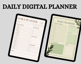 Daily Digital Planner via Digital Download, Printable via PDF Minimal ...
