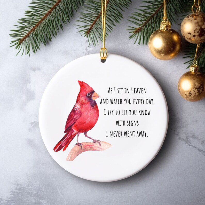 Cardinal Ornament, in Memory Of, Loved One, Loss, Funeral Gift, Memory ...