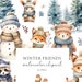 Winter Animals Clipart Watercolor, Woodland Animals Commercial Use ...