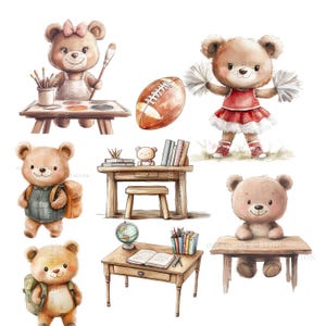 Back to School Clipart, Teacher Clipart, Cute School Clipart, Teddy ...