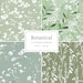 Sage Green Botanical Digital Papers, Wildflower Greenery Seamless ...
