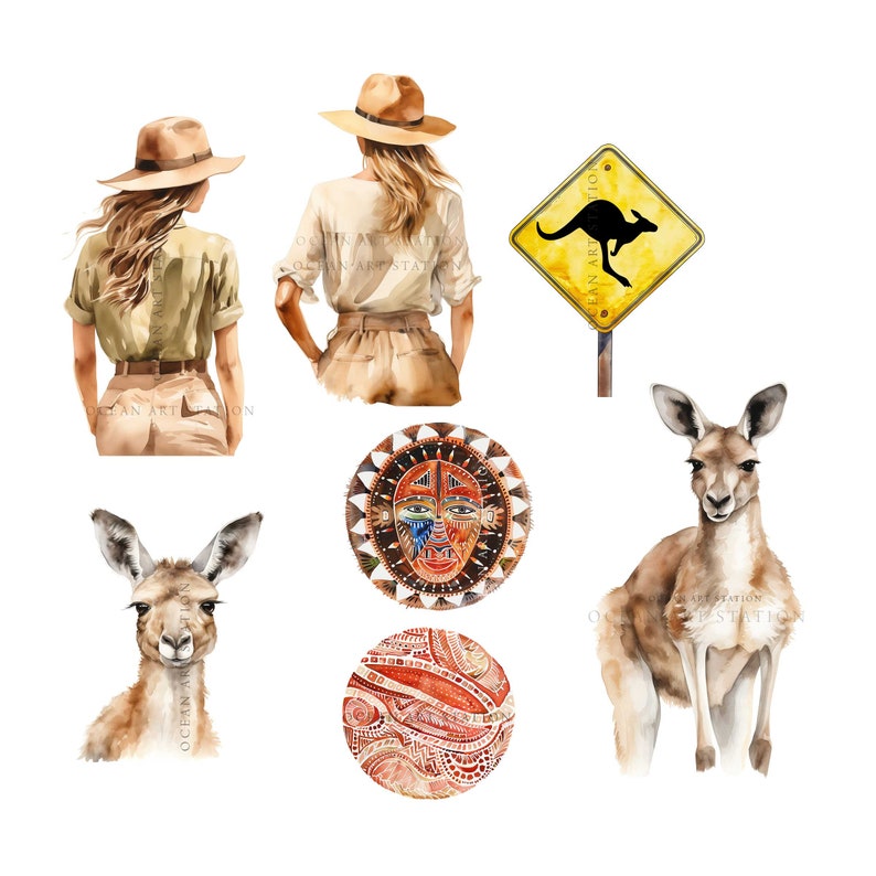 Australia Clipart Watercolor, Sydney Clipart, Aussie Clipart, Australia ...