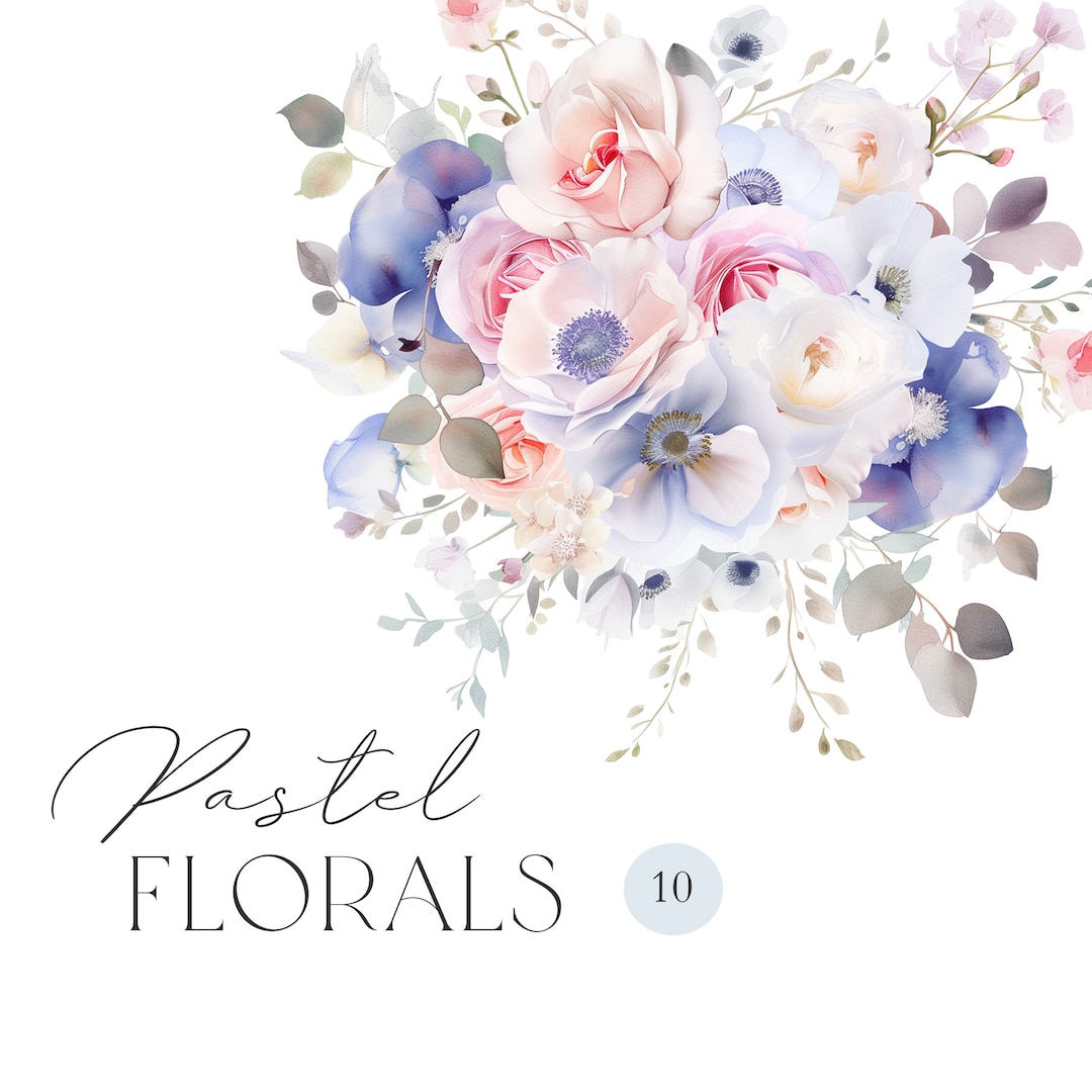 Pastel Flowers Clipart, Spring Bouquets Png, Pastel Spring Flowes ...