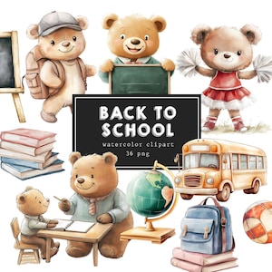 Back to School Clipart, Teacher Clipart, Cute School Clipart, Teddy ...