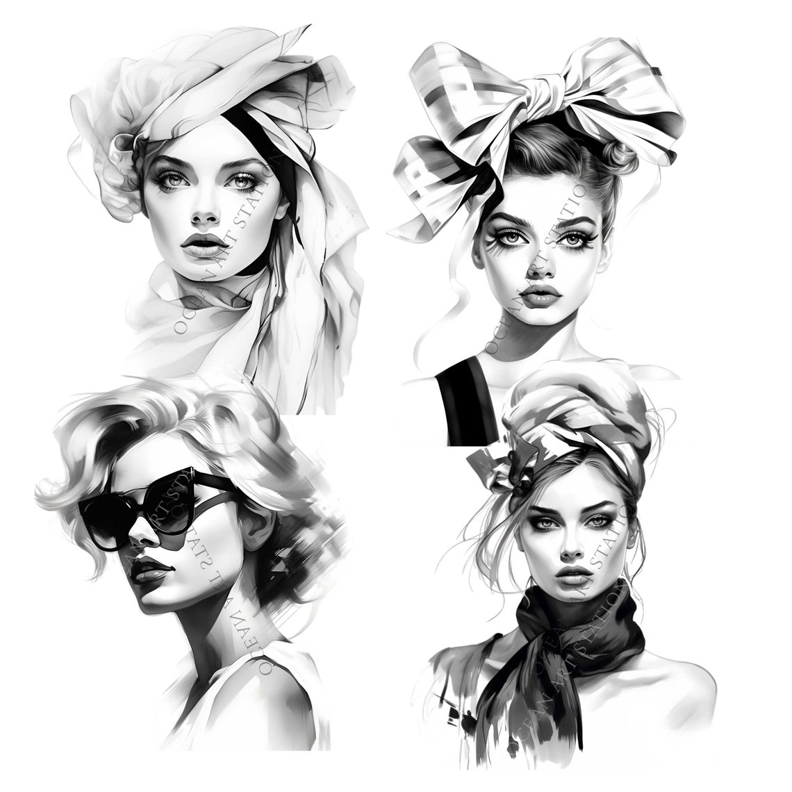 Fashion Clipart, Glamour Clipart, Fashion Model Girls Clipart ...