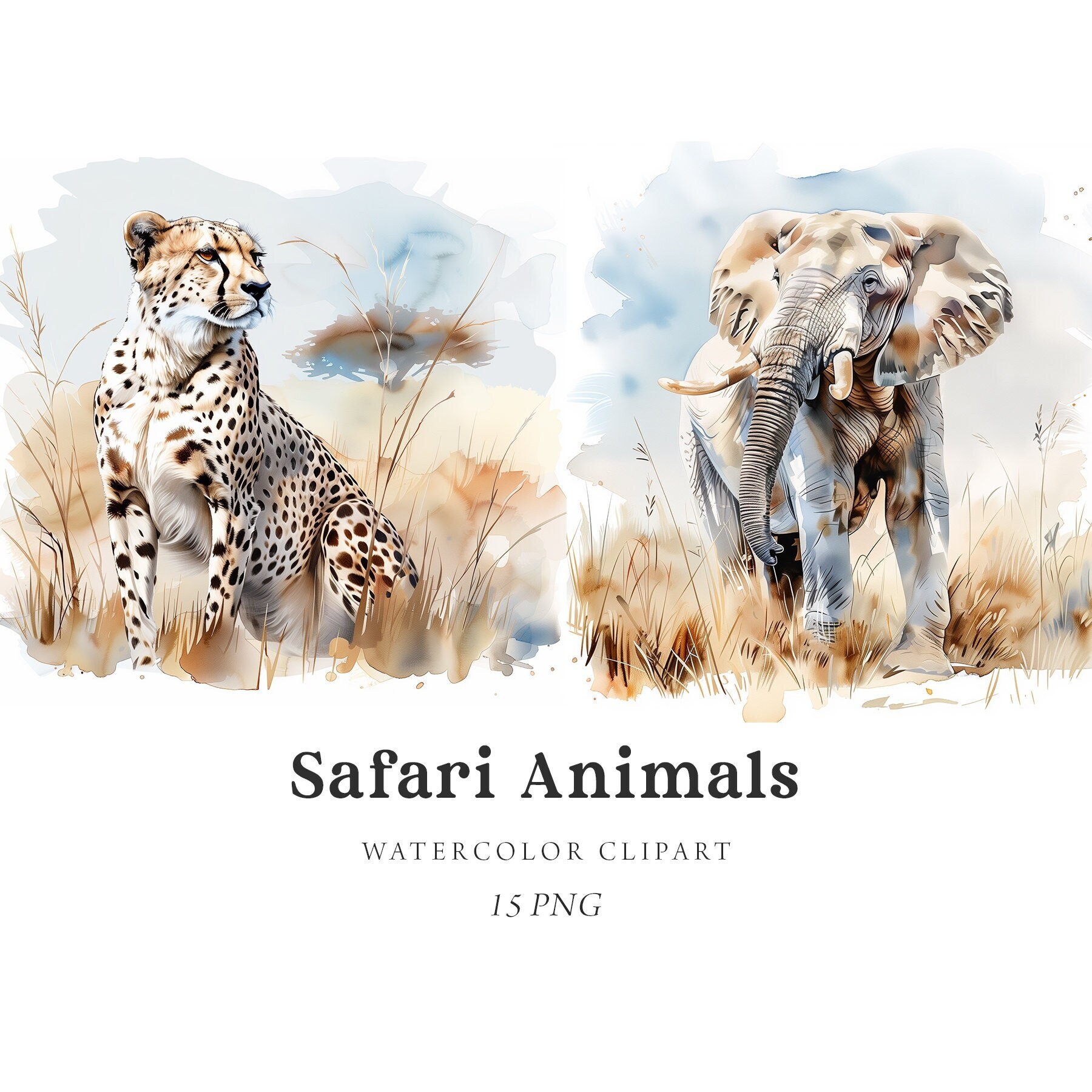 Safari Animals Clipart, African Animals Clipart, Jungle Safari Clipart ...