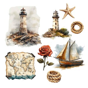 Nautical Clipart, Antique Vintage Nautical, Marine Clipart, Captain ...