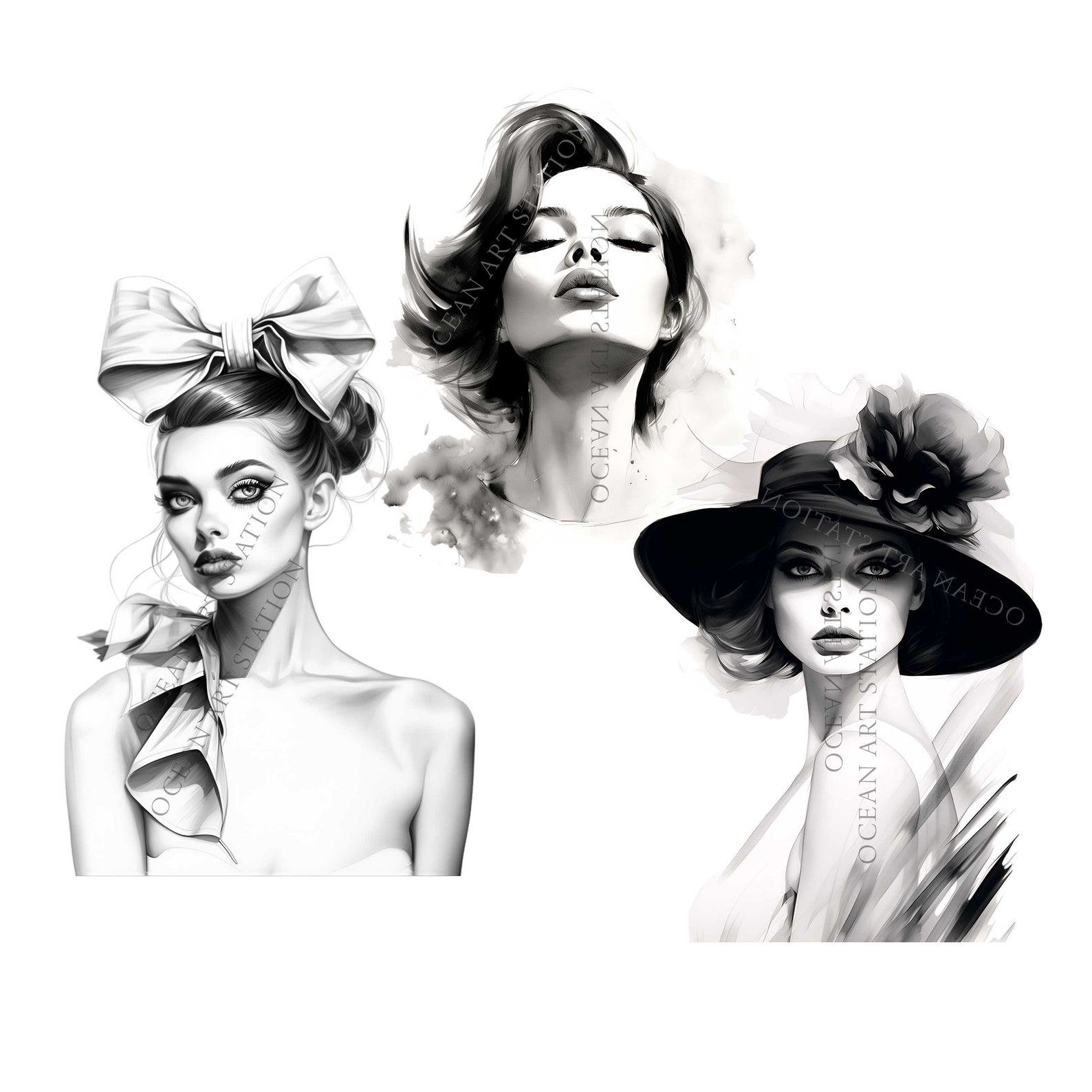 Fashion Clipart, Glamour Clipart, Fashion Model Girls Clipart ...