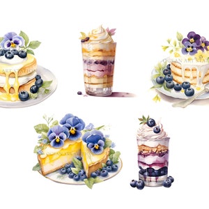 Desserts Clipart Watercolor, Cupcakes Clipart, Pastry Clipart ...