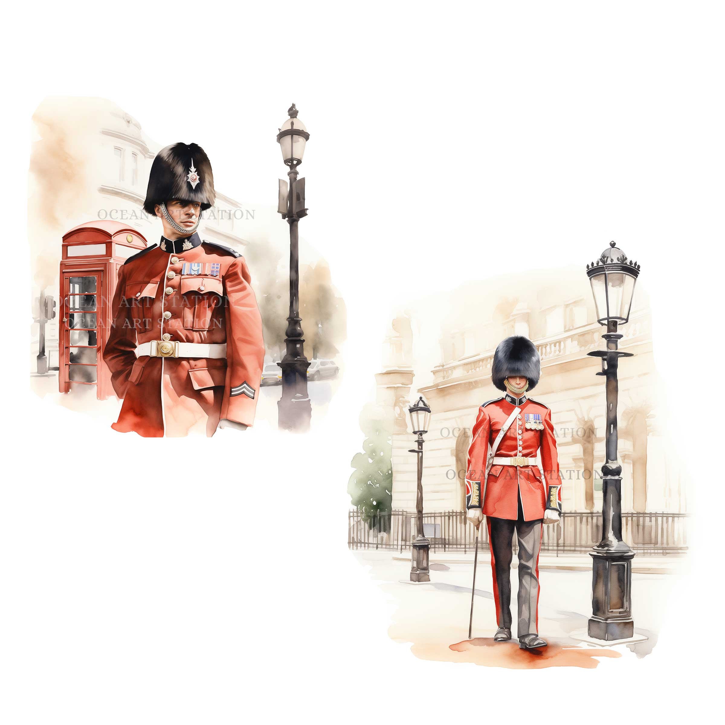 London Clipart, Big Ben Tower Bridge, London Watercolor Illustration ...