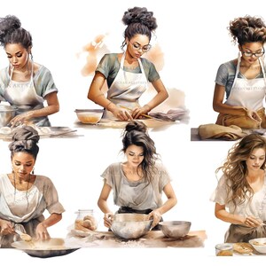 Baking Clipart Watercolor, Bakery Clipart, Cooking Clipart, Pastry ...