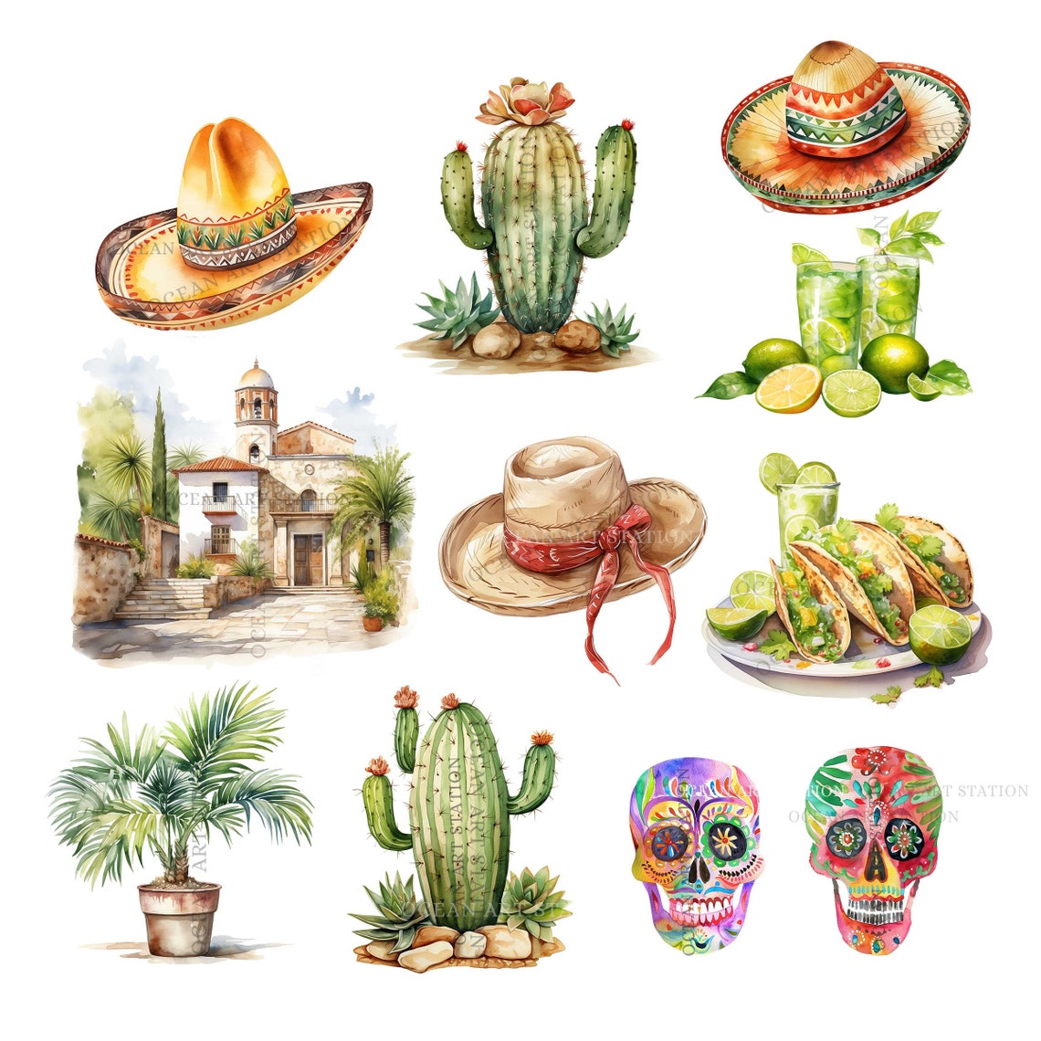 Mexico Clipart Watercolor, Mexican Fiesta Clipart, Cinco De Mayo ...