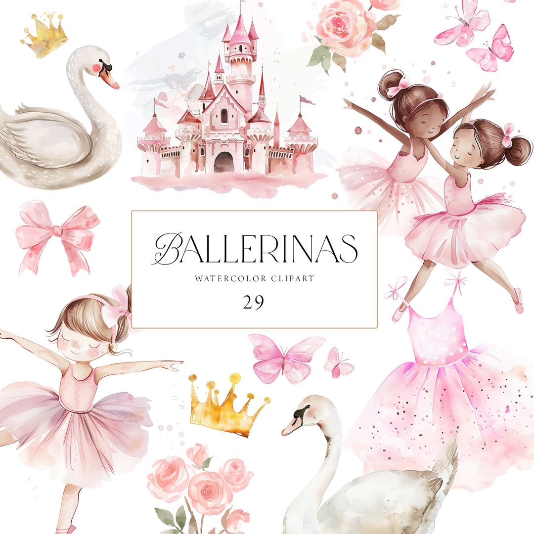 Ballerinas Clipart, Pink Ballerina Png, Cute Ballet Clipart, Swan Lake ...