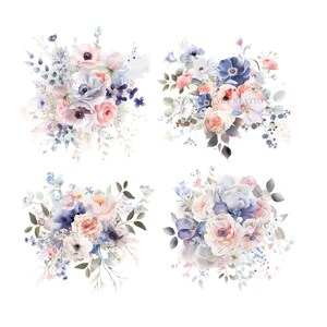 Pastel Flowers Clipart, Spring Bouquets Png, Pastel Spring Flowes ...