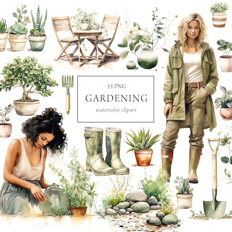 Gardening Clipart - Etsy