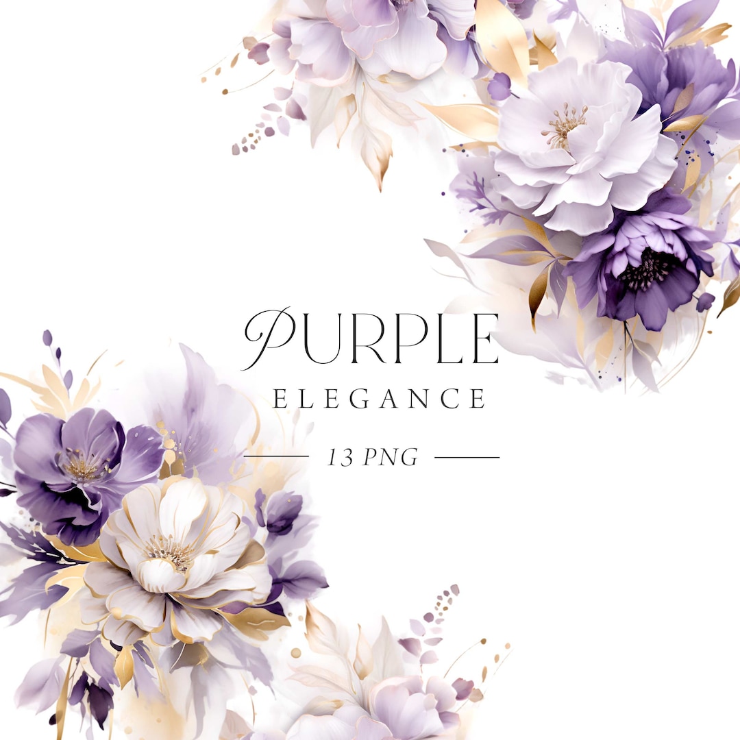 Purple Floral Clipart, Purple Floral Bouquets, Purple Wedding Bouquets ...